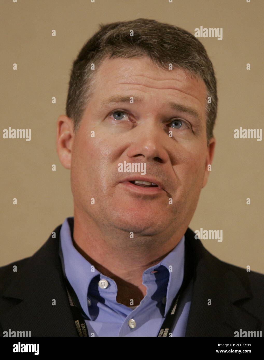 Don Bornhorst, president of Comair, chokes up during a news conference ...