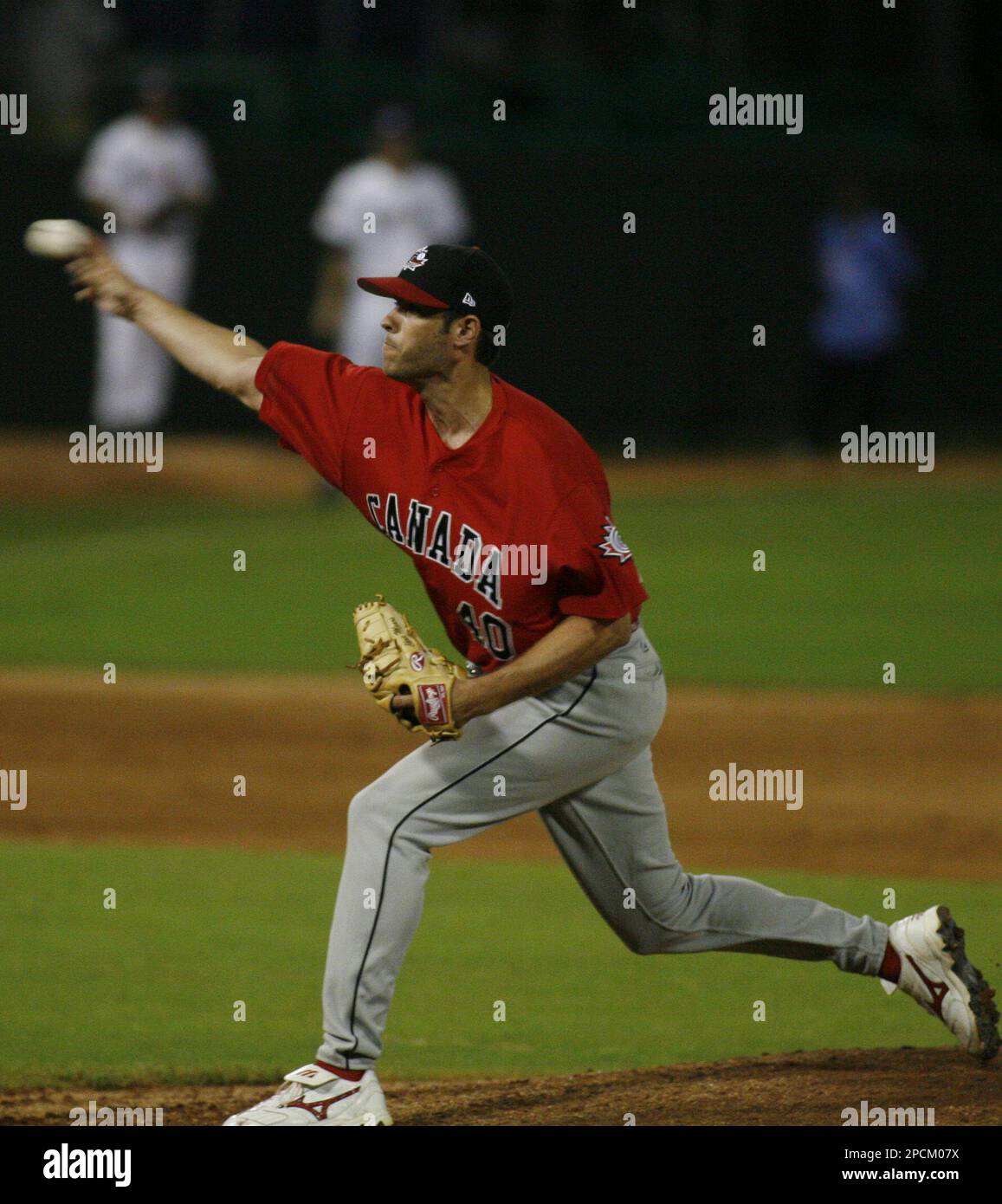 Canada's pitcher Christopher Mears delivers against U.S. during the ...