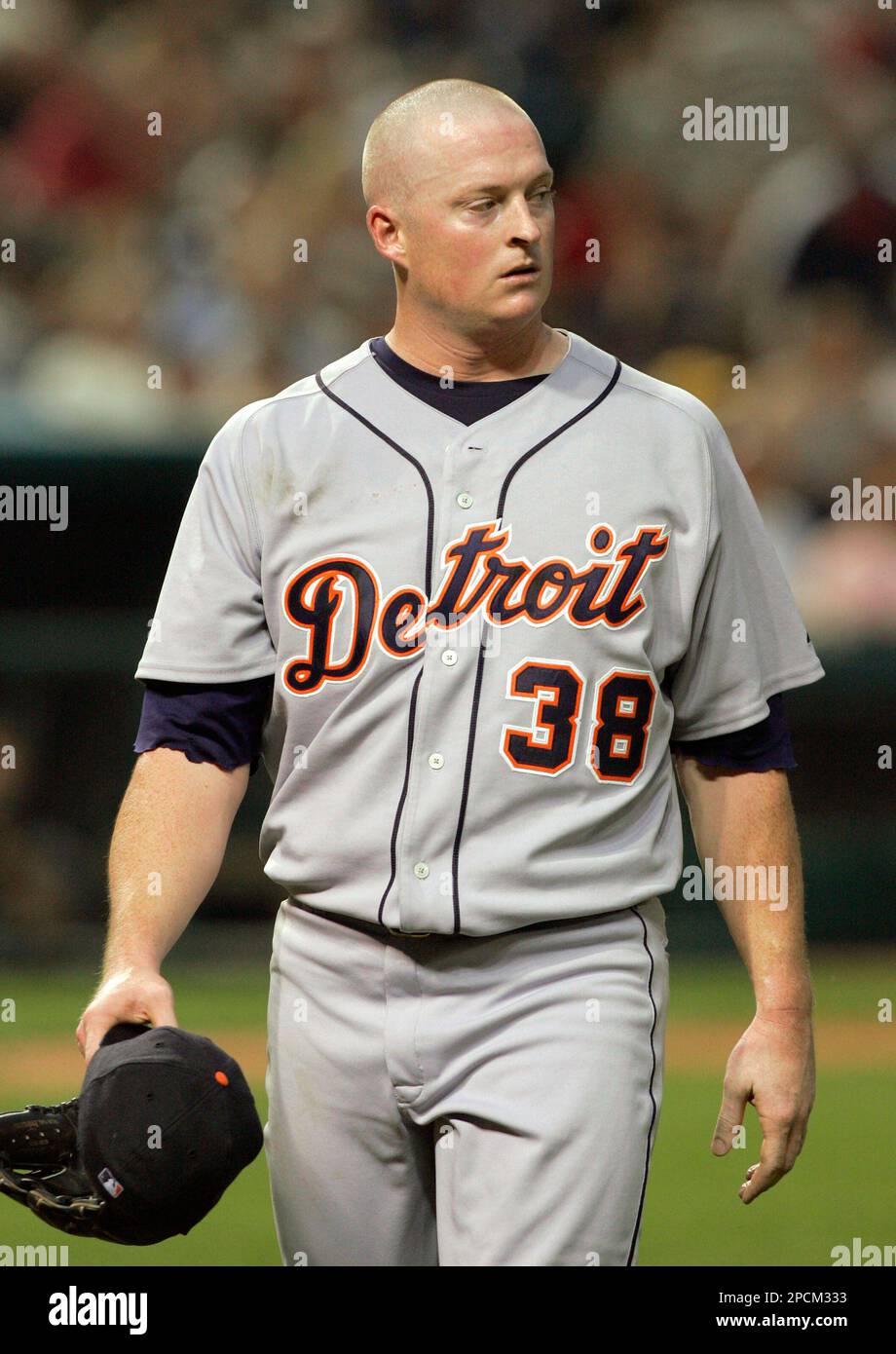 Detroit Tigers pitcher Jeremy Bonderman walks off the field after ...