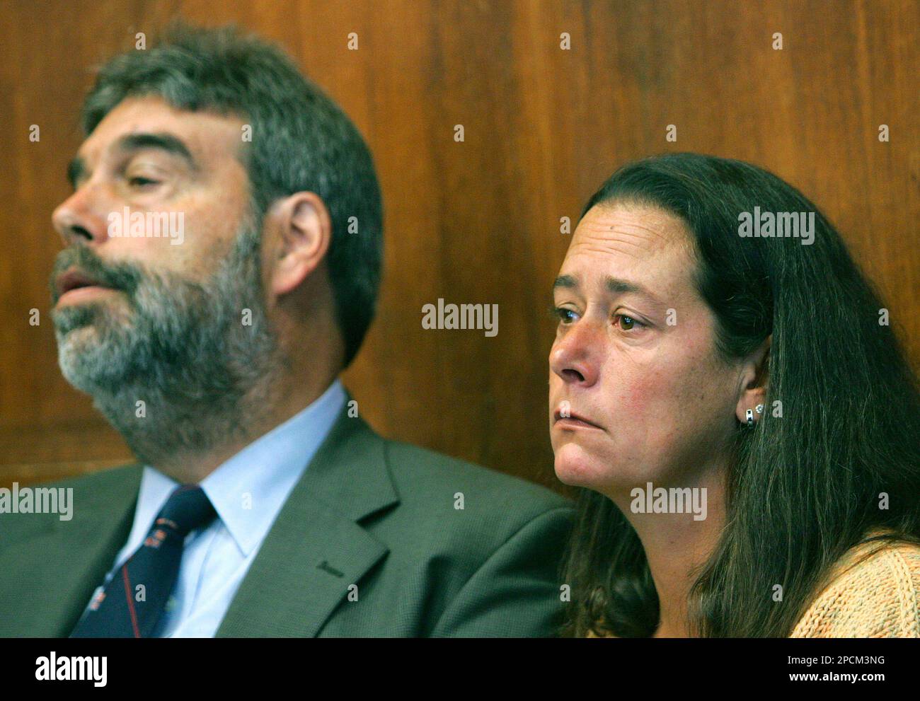 Josiah Spaulding Jr., left, and his wife, Joyce, listen during a ...