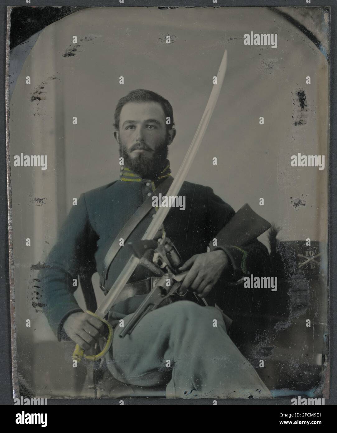Unidentified soldier in Union uniform with stocked Colt pistol ...