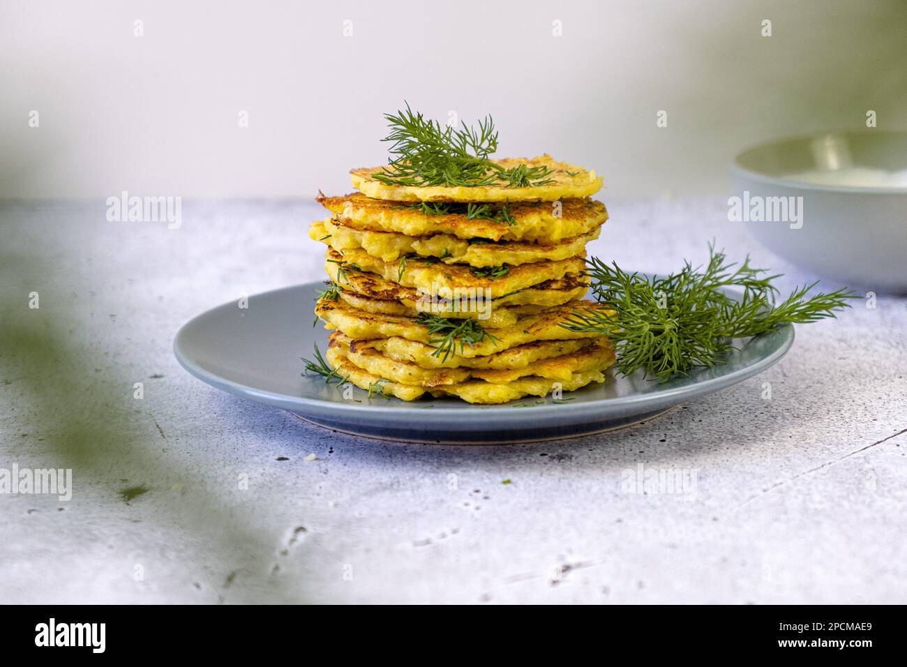 Traditional Ukrainian deruny . Ukrainian cuisine Potato pancake Stock ...