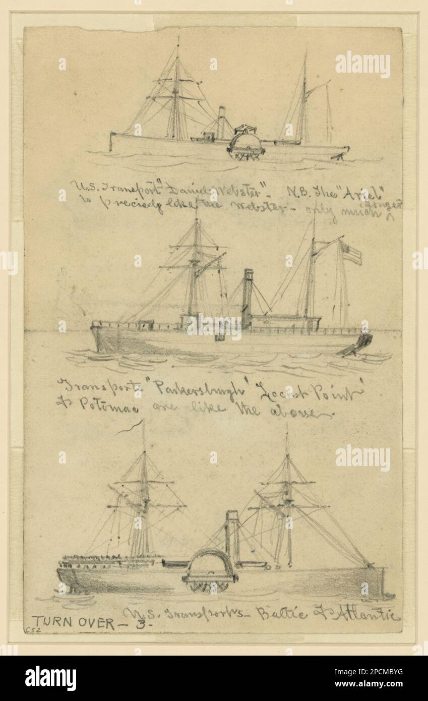 Broadside views of three steamships. Morgan collection of Civil War ...