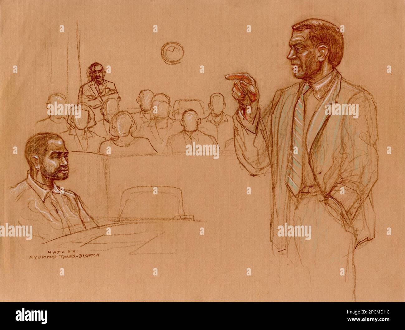 In this artist's rendering, Deputy Commonwealth's Attorney Learned ...