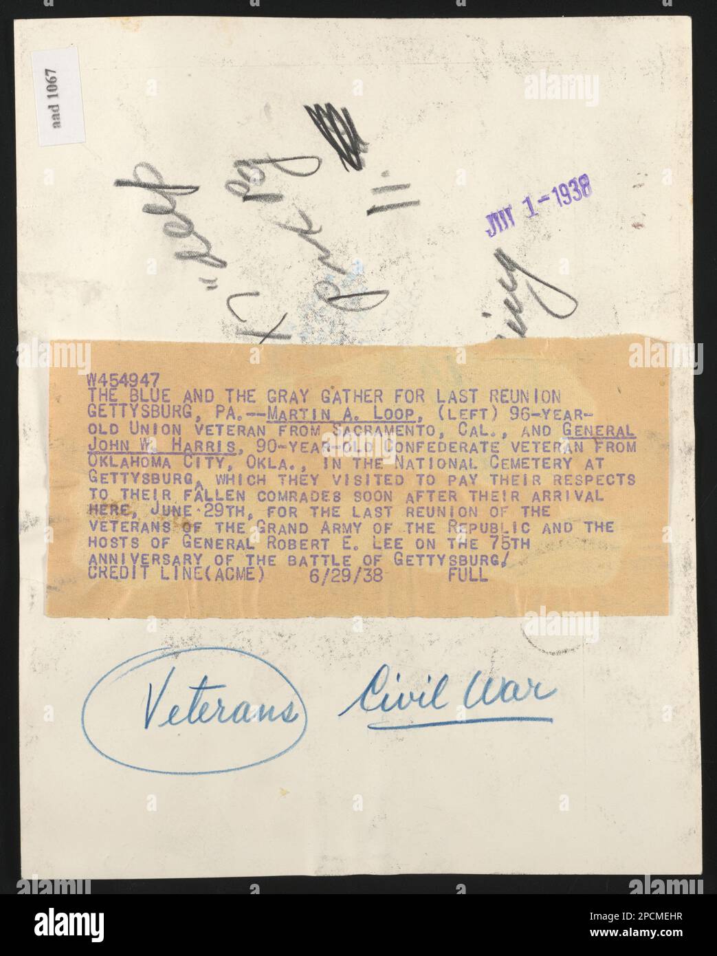 Civil War Union veteran Corporal Martin A. Loop of Co. A, 17th Michigan ...