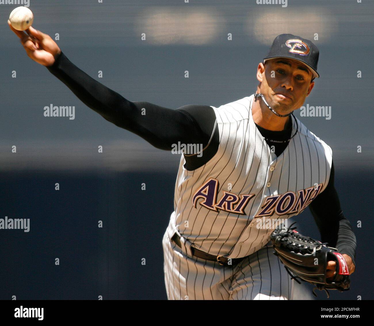 Arizona Diamondbacks pitcher Miguel Batista delivers during the first ...