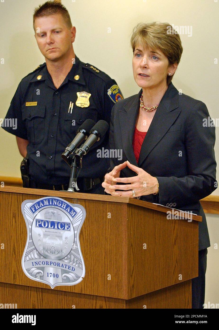 Massachusetts District Attorney Martha Coakley, right, speaks to ...