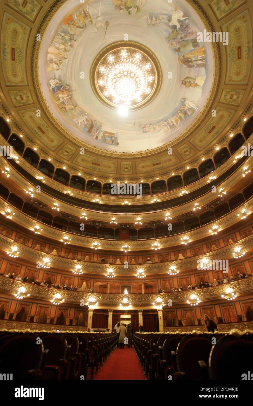 The interior of the Colon Theater is seen in Buenos Aires, Argentina ...