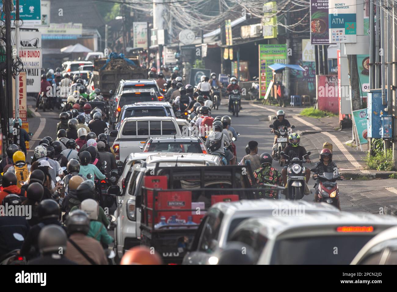Canggu, Bali, Indonesia - March 7, 2023: Traffic on the roads in Bali ...