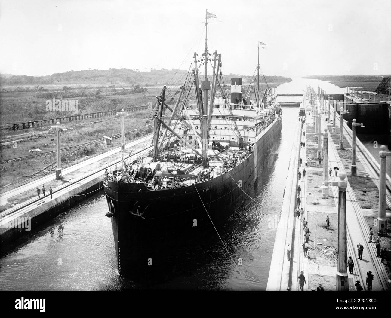 PANAMA : Panama Canal construction, 1908 ca , Gatun Lock- GEOGRAPHY ...