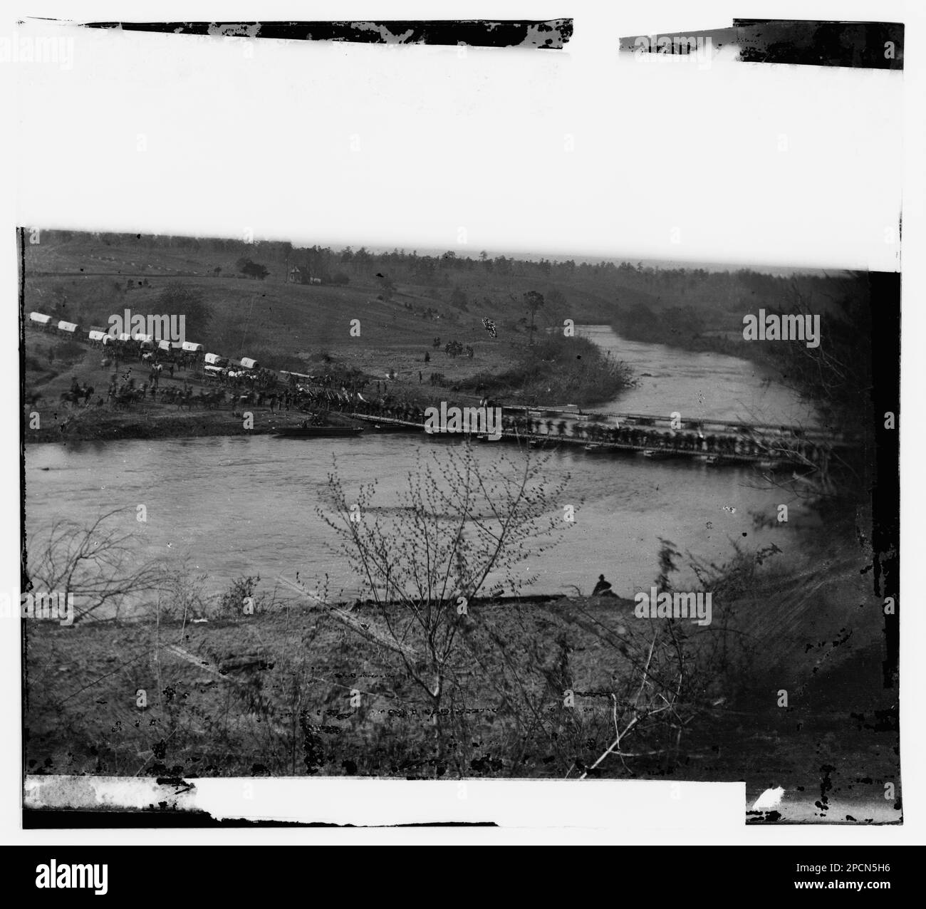Germanna Ford, Rapidan River, Virginia. Grant's troops crossing ...