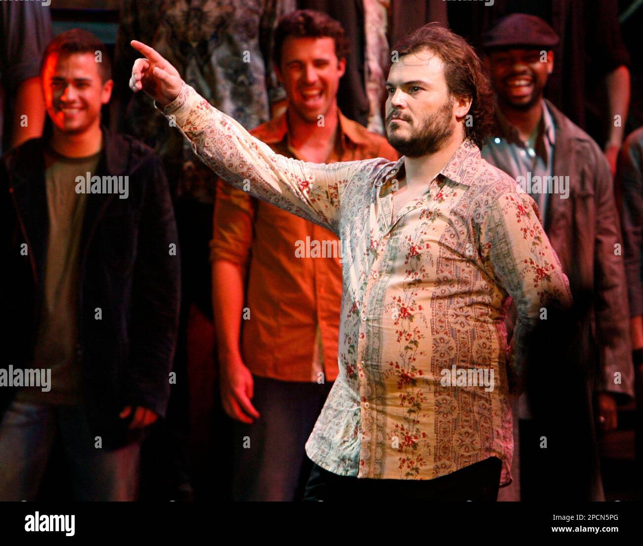Actor Jack Black takes a curtain call after performing the role of King ...