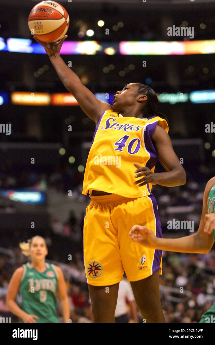 Los Angeles Sparks' Lisa Willis lays up the ball in the first half ...
