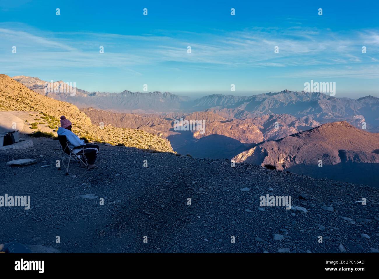 Enjoying the view above Wadi Ban Auf, Western Hajar Mountains, Ash ...