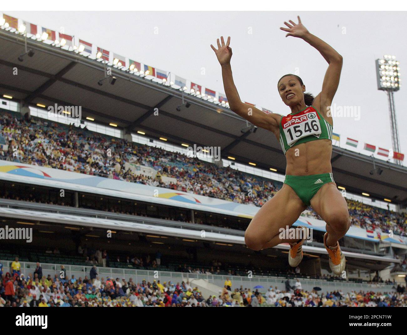 Portugal's Naide Gomes competes in the Women's Long Jump at the ...