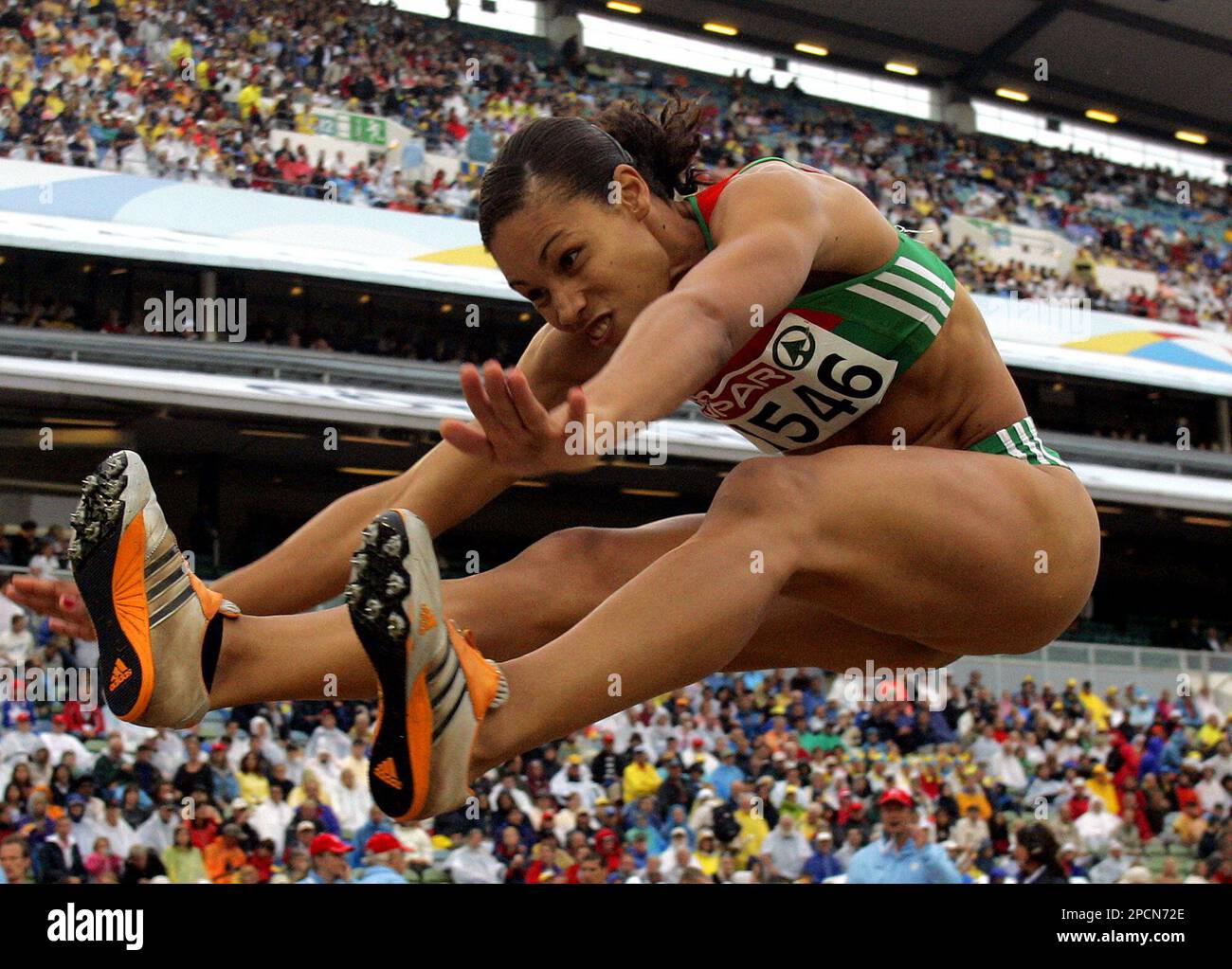 Portugal's Naide Gomes competes in the Women's Long Jump at the ...