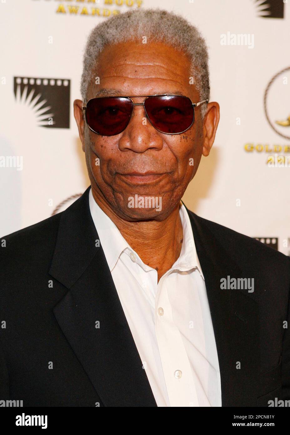 Actor Morgan Freeman poses for photographers at the Golden Boot Awards ...