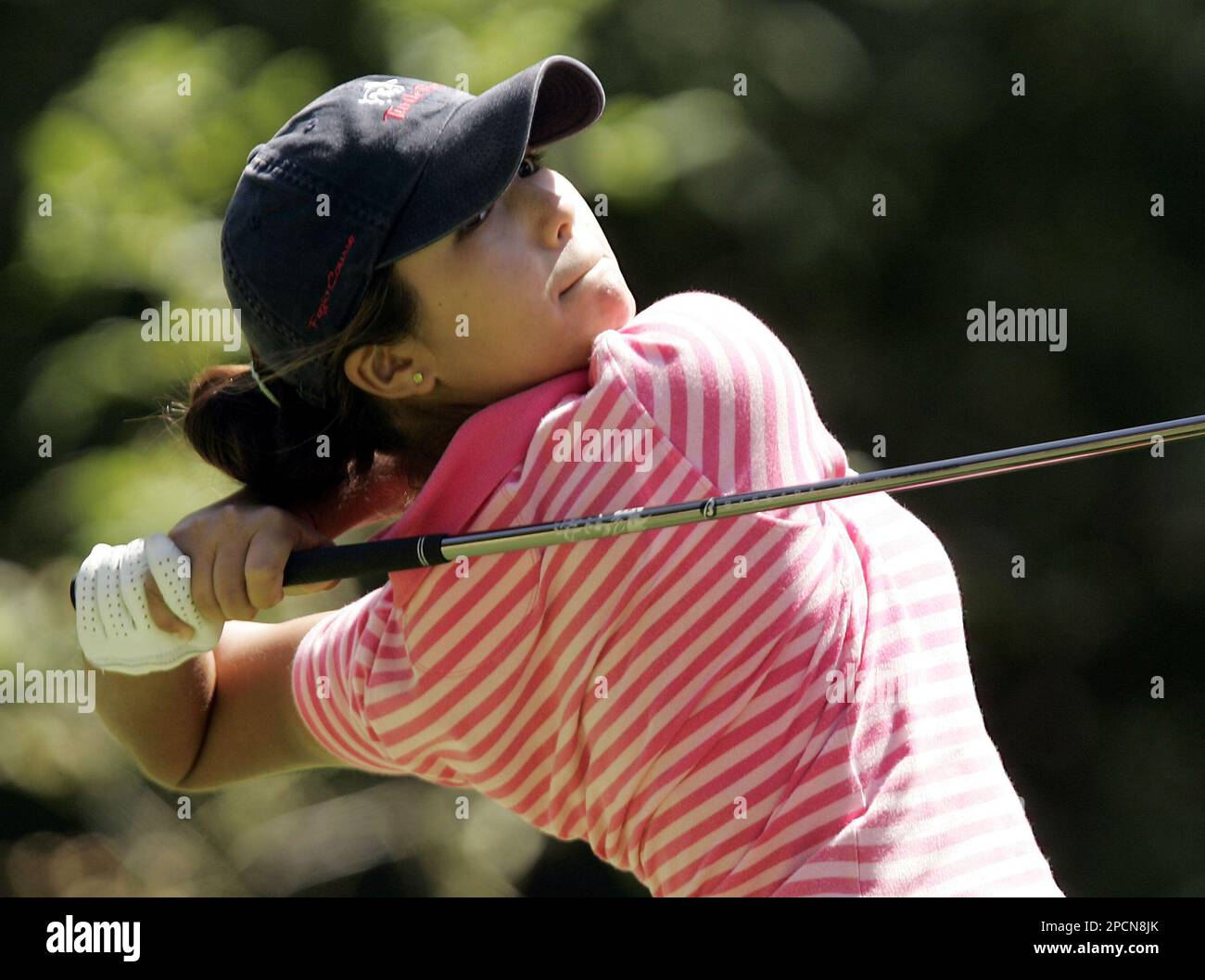 Kimberly Kim, from Hilo,Hawaii, tees off down the tenth fairway during ...