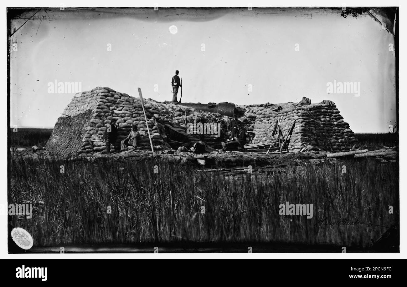 Morris Island (vicinity), South Carolina. The "Marsh Battery" or "Swamp ...