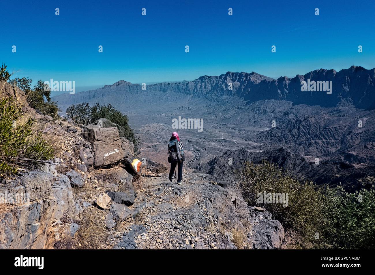 Descending the Hadash-Wakan route in the Western Hajar Mountains, Wakan ...