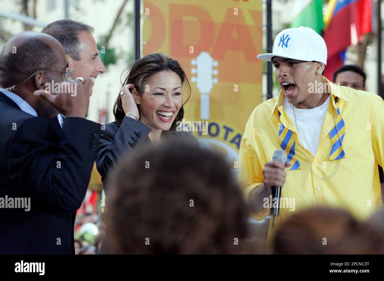 Singer Chris Brown, right, is interviewed by NBC "Today" television ...