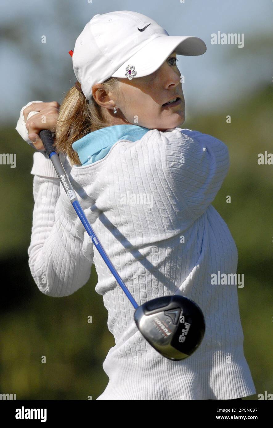 Vicki Goetze-Ackerman tees off on the 14th hole during the Canadian ...