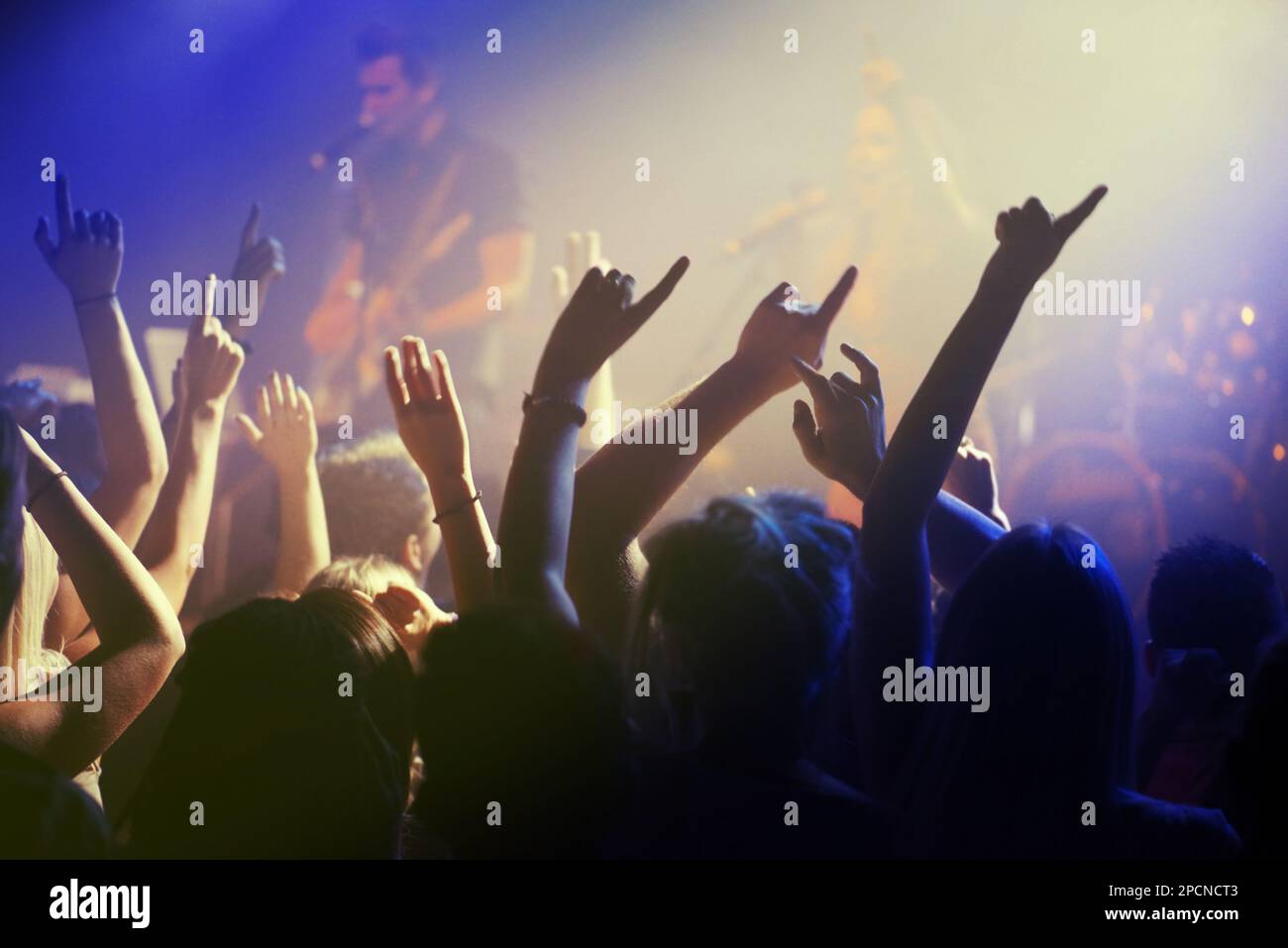 Crowd fans rock concert raise hi-res stock photography and images - Alamy