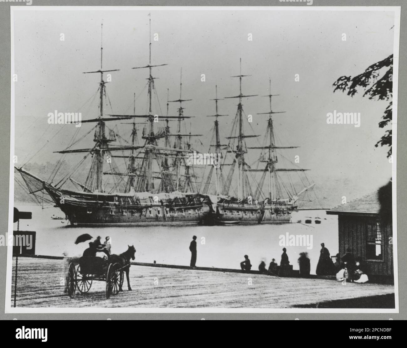 Three U.S. Navy ships, from left, the Macedonian, the Dale, and the ...