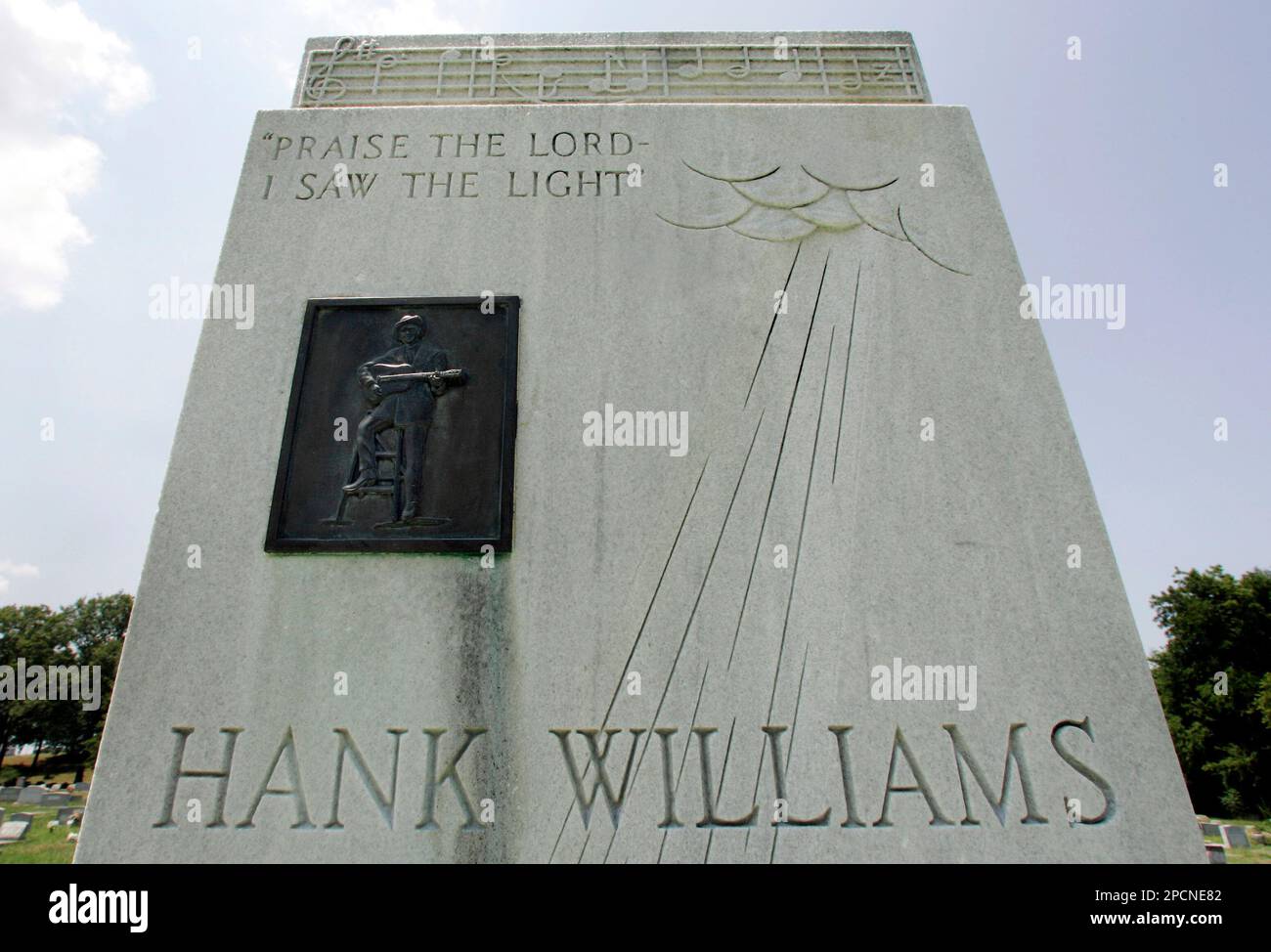 The tombstone at the grave of country music legend Hank Williams is ...