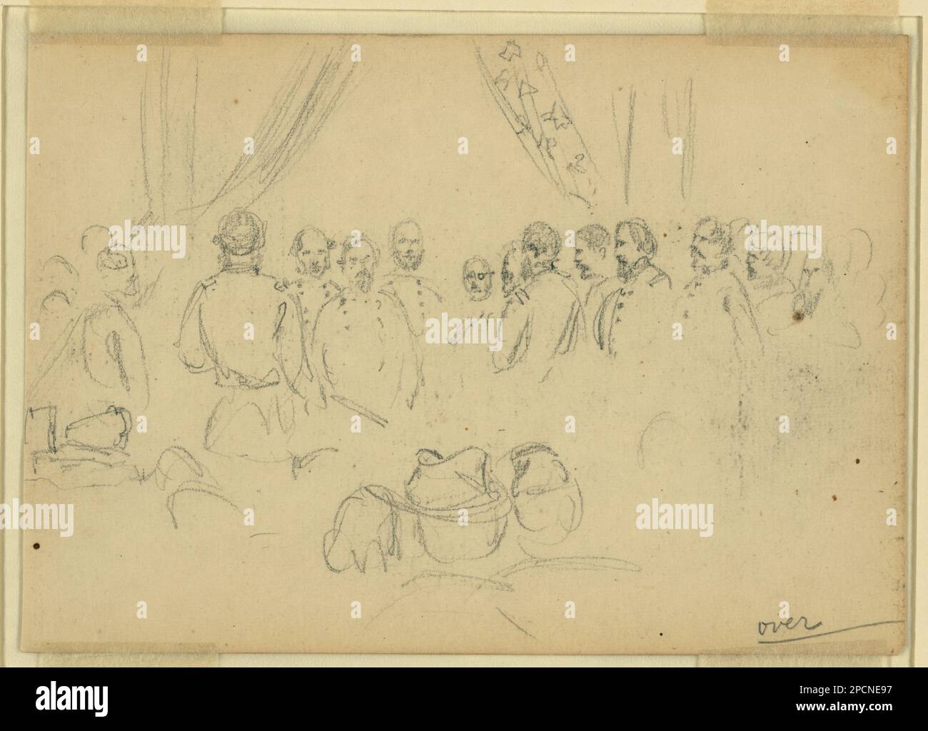 Assembled officers. Morgan collection of Civil War drawings. Military ...