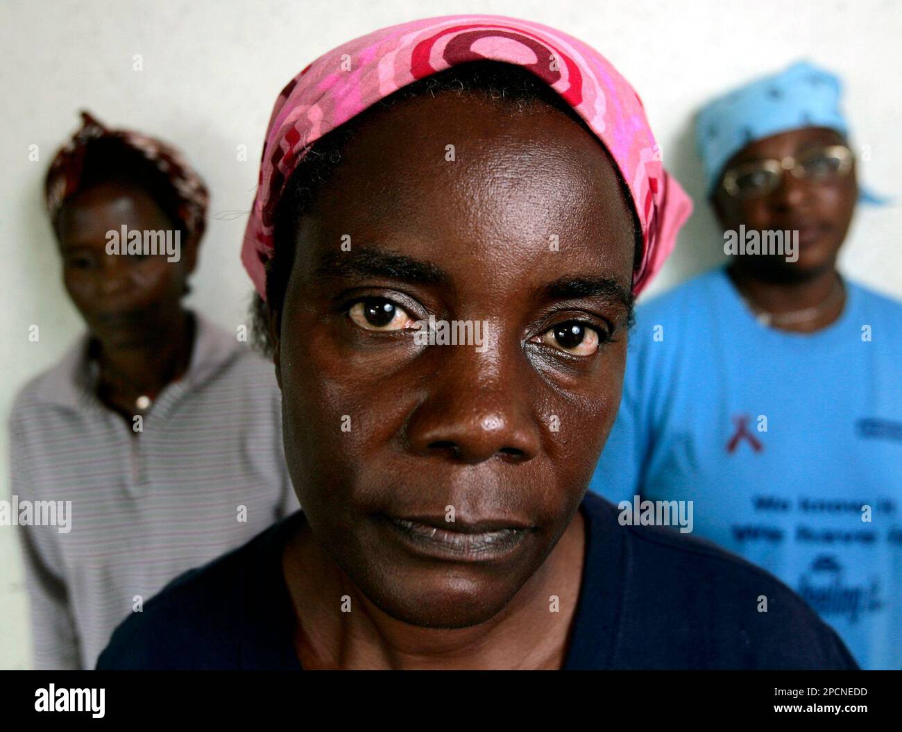 Matilda Mwenda, front, Priscilla Mwanza, left, and Cherry Matimuna who are from Kabwe, Zambia ...