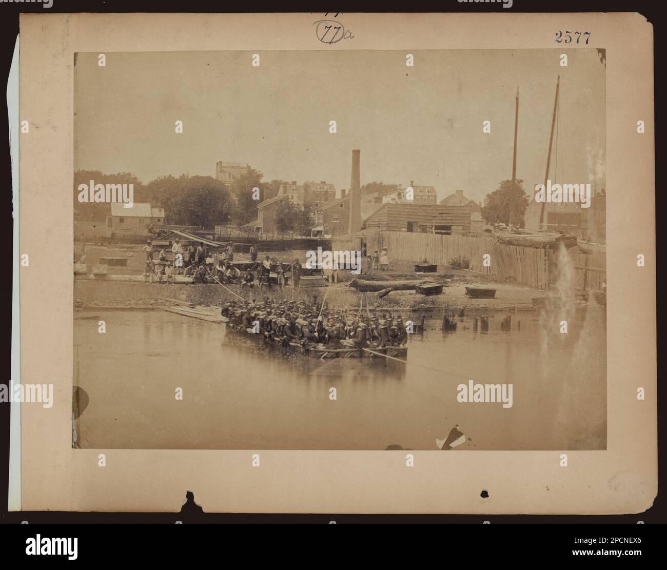 Military construction in northern Virginia: raft of blanket boats ...