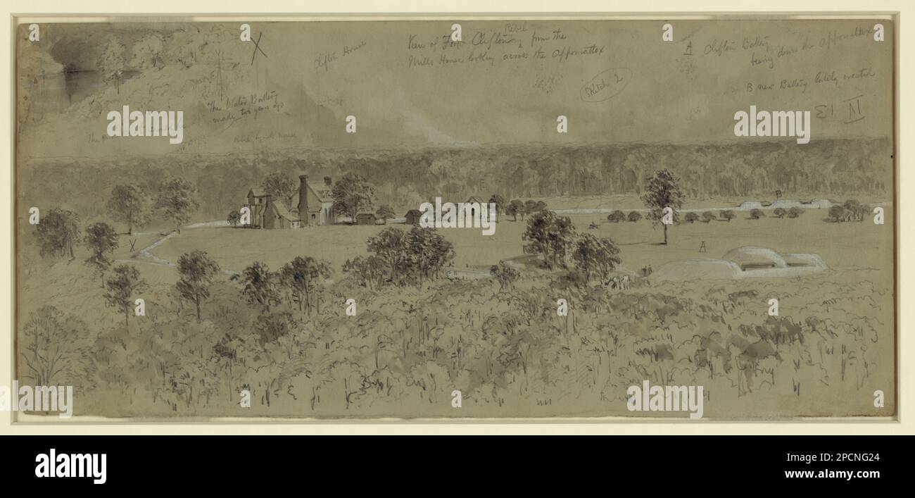 View of Fort Clifton Rebel from the Mills House looking across the ...