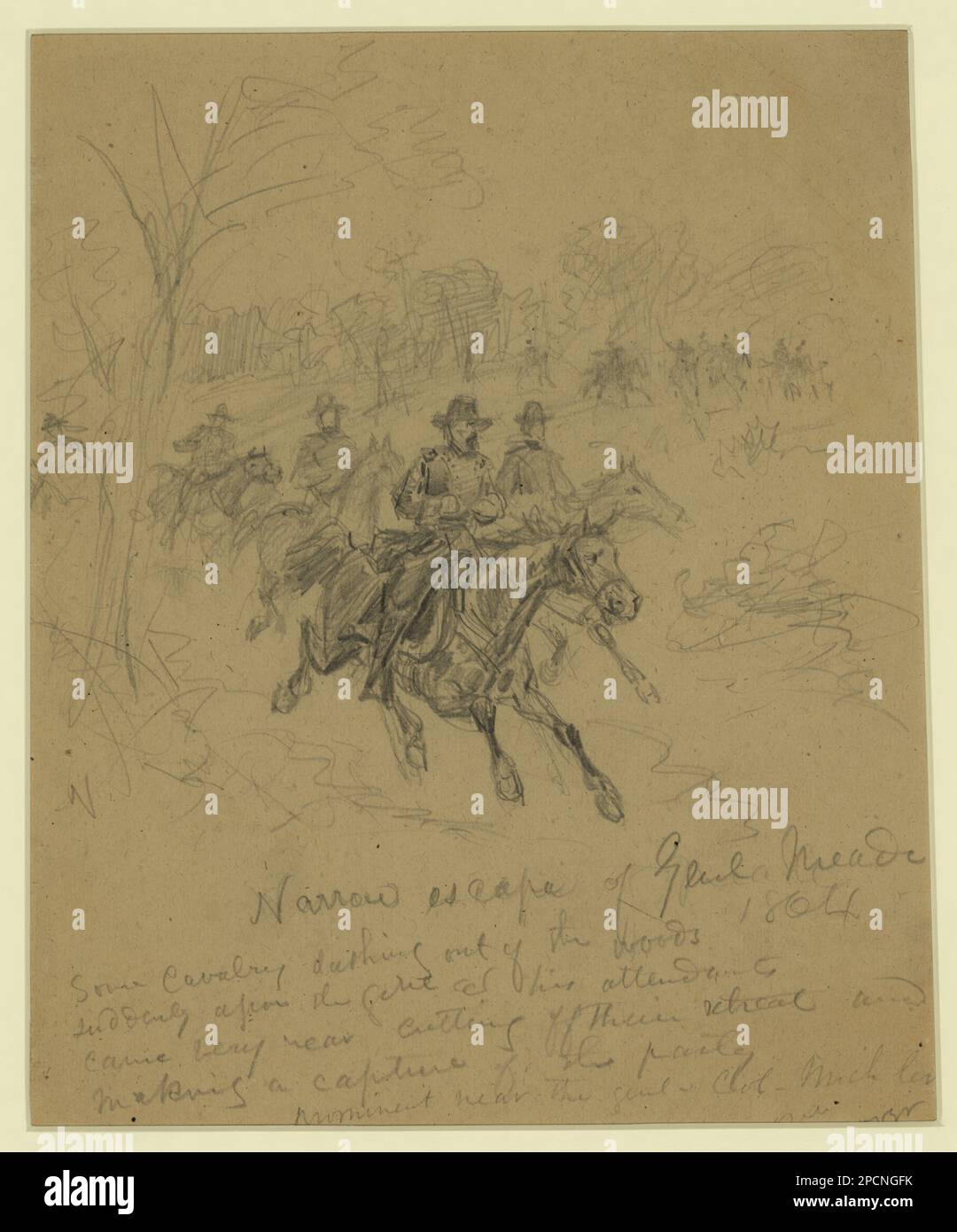 Narrow escape of Genl. Meade 1864. Morgan collection of Civil War ...