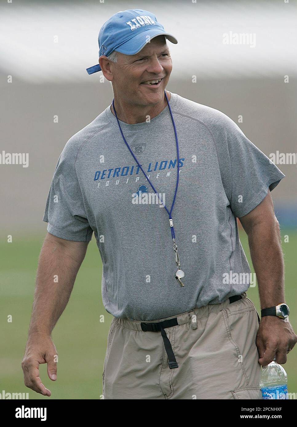 Detroit Lions coach Rod Marinelli smiles during football practice at ...