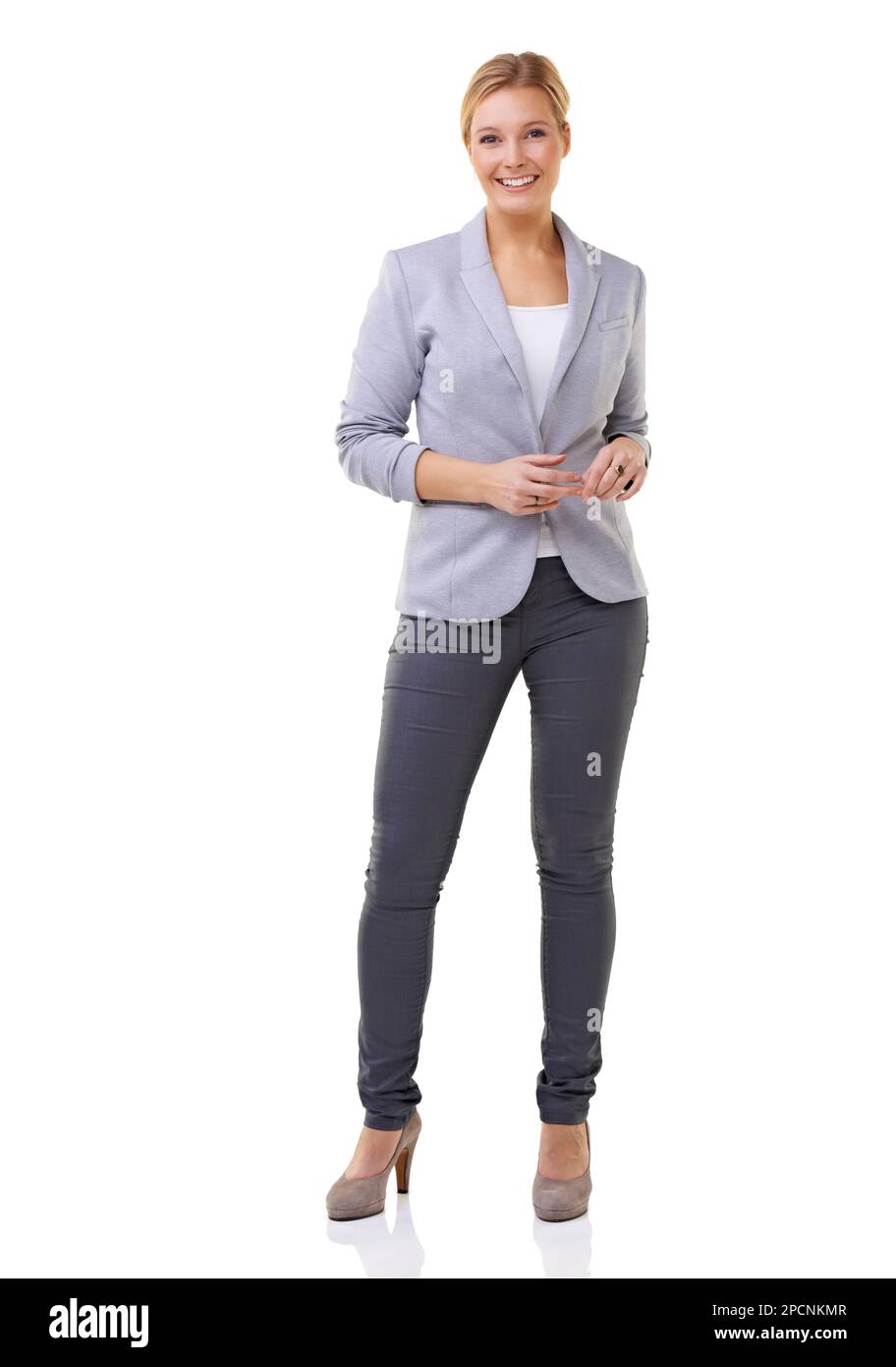 Beautiful woman smiling shes Cut Out Stock Images & Pictures - Alamy