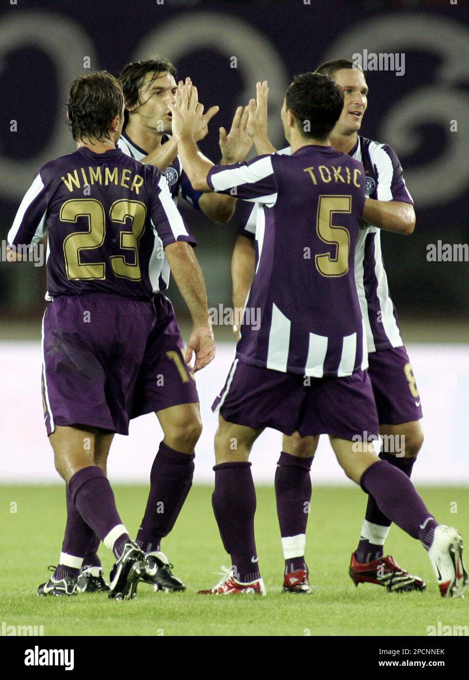 Austria Vienna's Gerd Wimmer, Jocelyn Blanchard, Mario Tokic and Arek ...