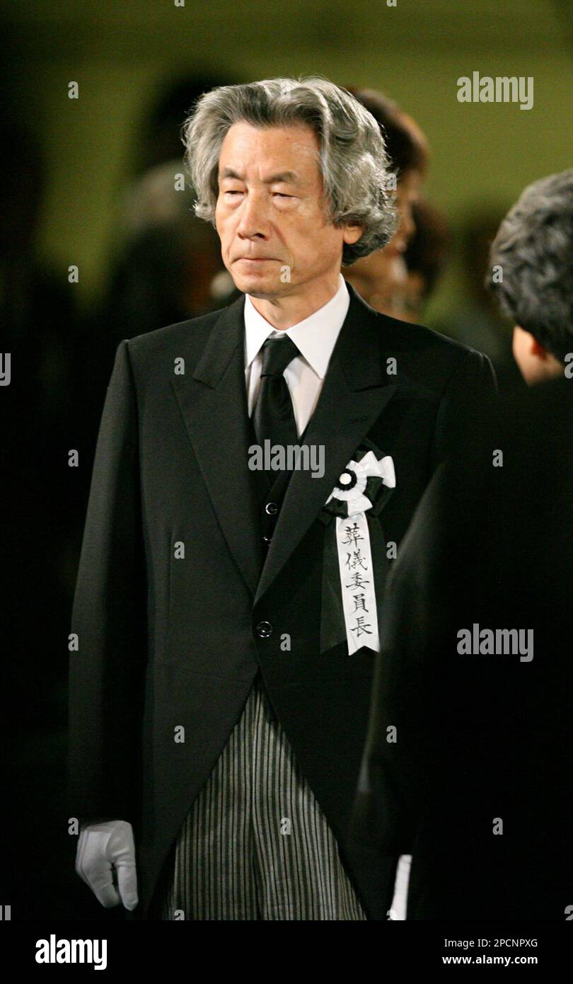 Japan's Prime Minister Junichiro Koizumi attends the funeral service ...