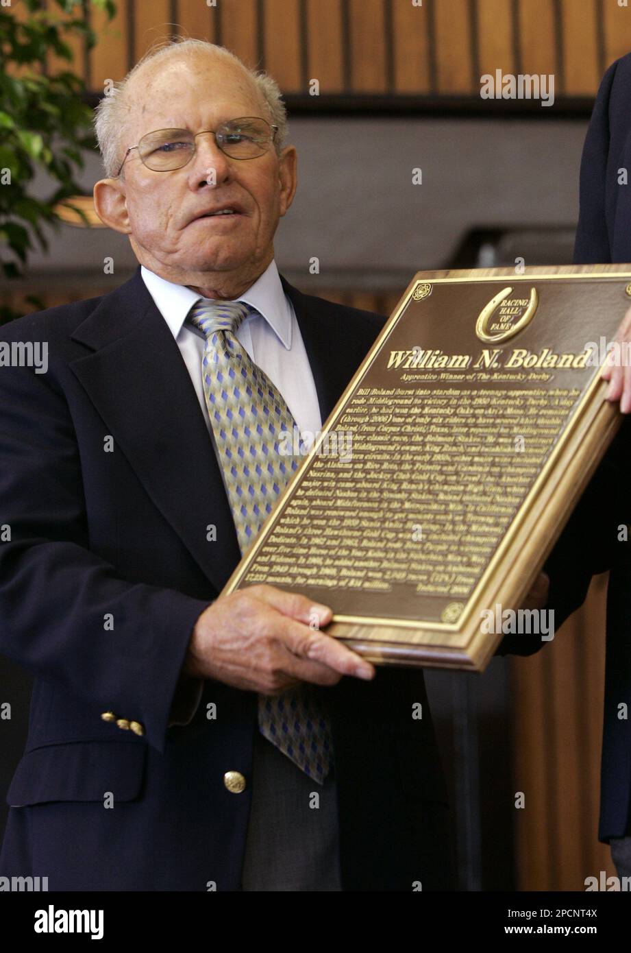 Bill Boland, who as a 16-year-old apprentice jockey won the 1950 ...