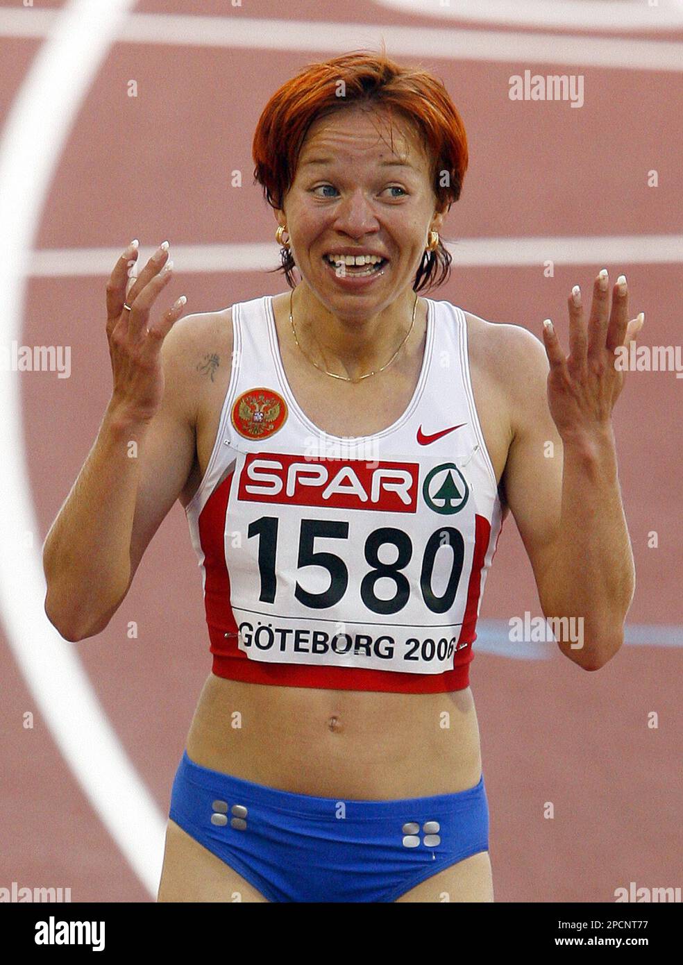 Russia's Inga Abitova reacts after winning the gold medal in the Women ...