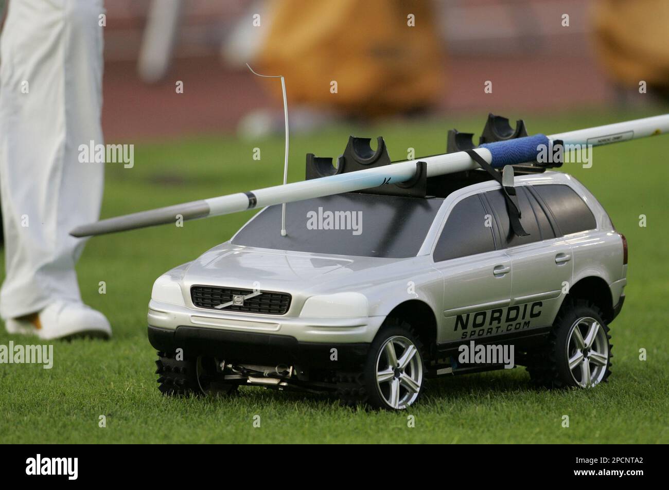 A radio-controlled mini version of a Volvo 4x4 is used to collect ...