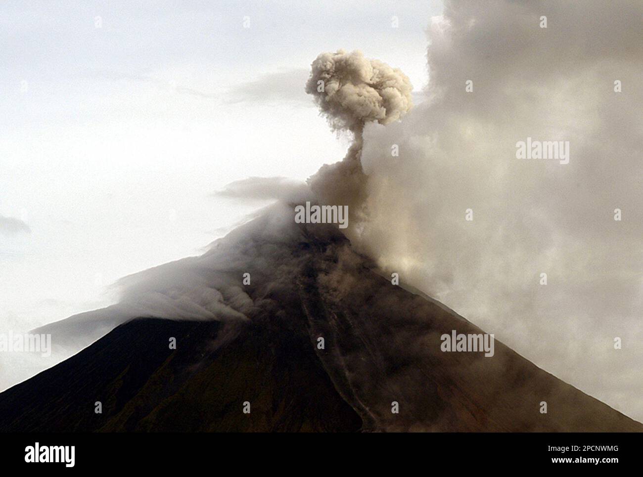 Mayon volcano spews volcanic ash during its eruption as seen in Legazpi ...