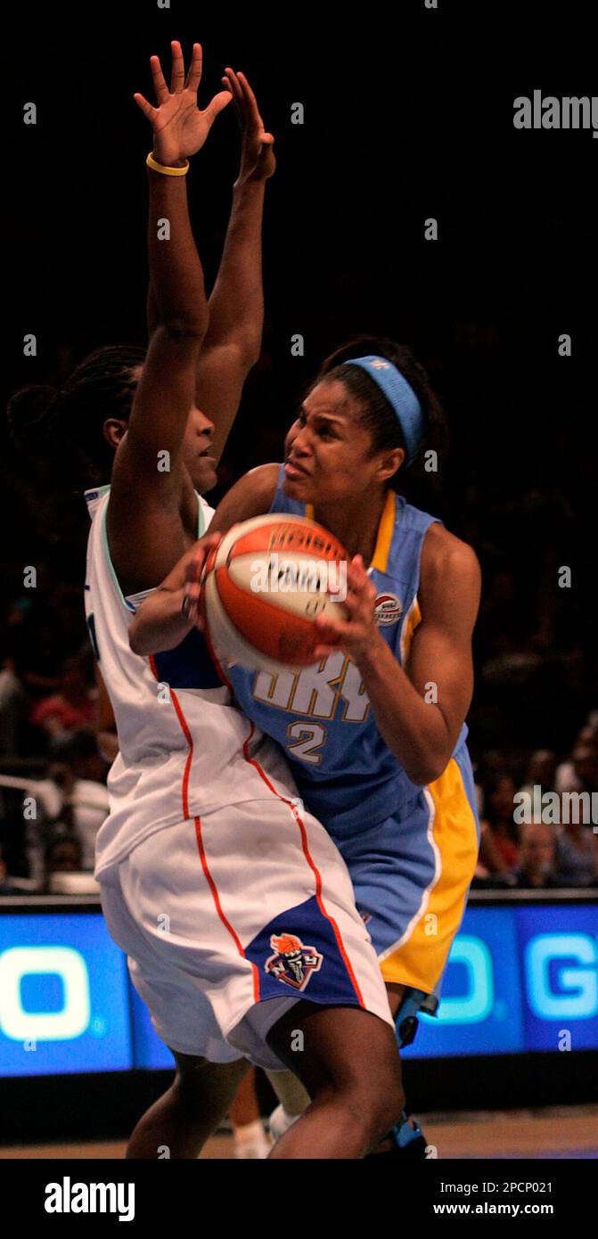 Chicago Sky's Chelsea Newton, right, is defended by New York Liberty's ...