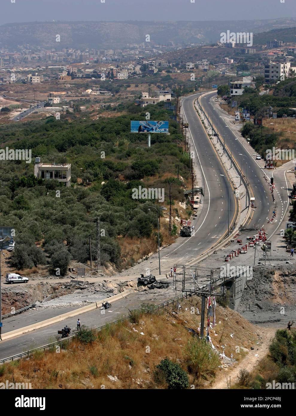 The main highway linking Beirut with north Lebanon at the bridge of ...