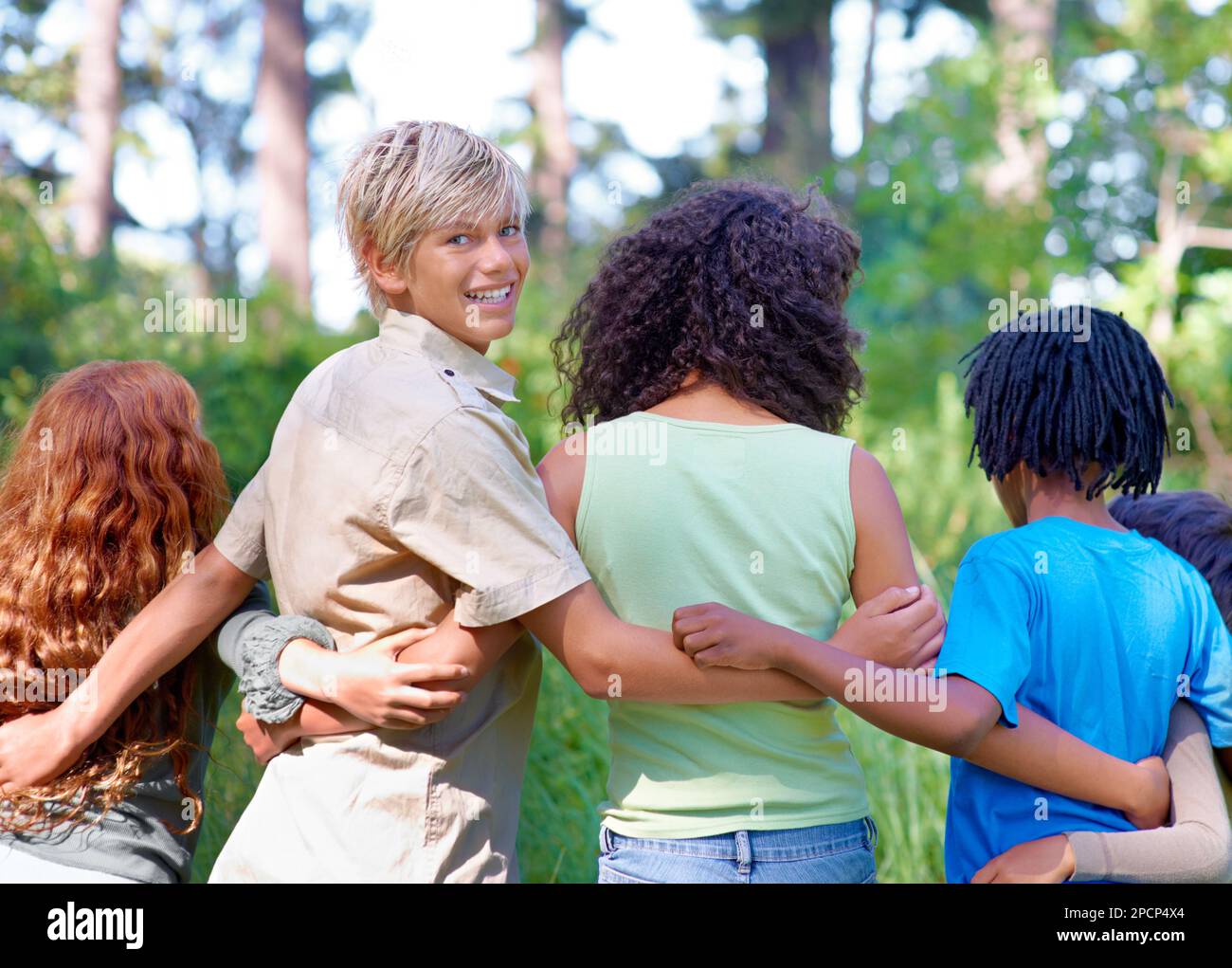 Well always be the best of friends. Cropped view of a group of children ...