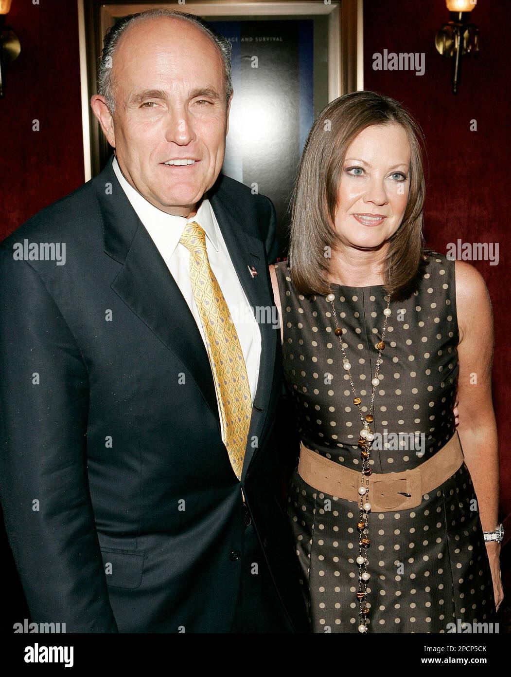 Former New York City Mayor Rudy Giuliani and Judy Nathan arrive at the ...