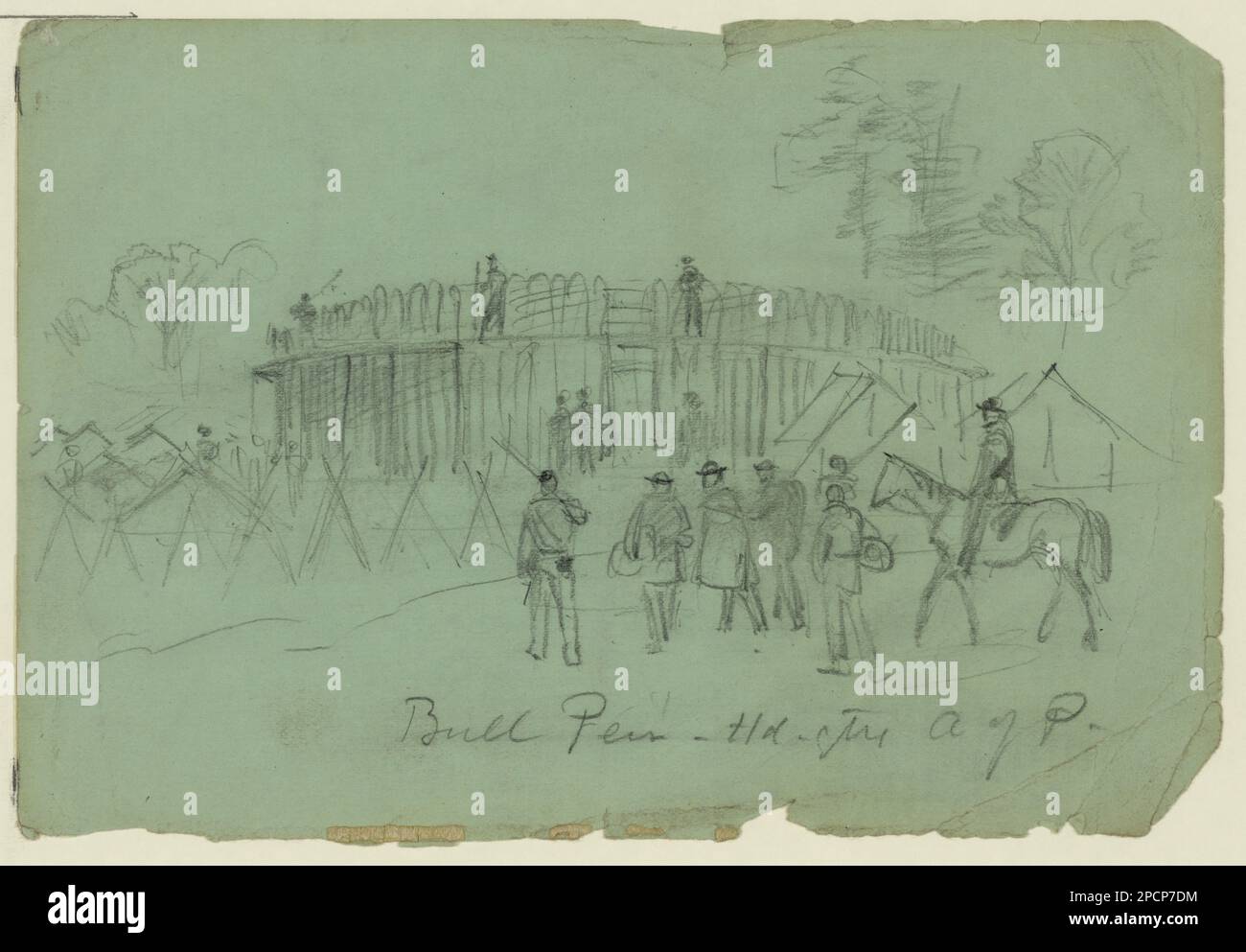 Bull Pen - Hd. qtrs A of P.. Morgan collection of Civil War drawings ...