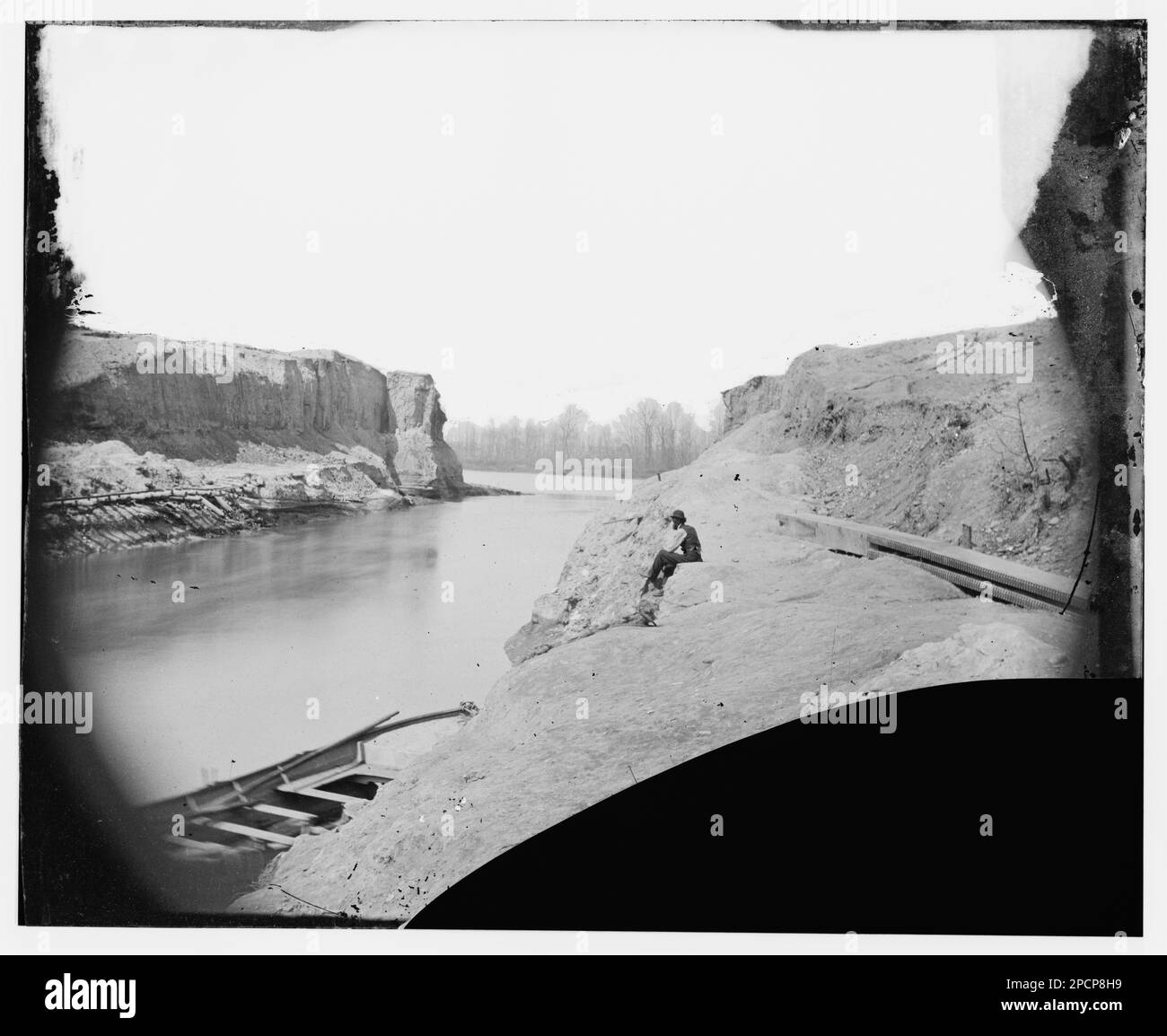 Dutch Gap Canal, Virginia. view of completed canal. Civil war ...