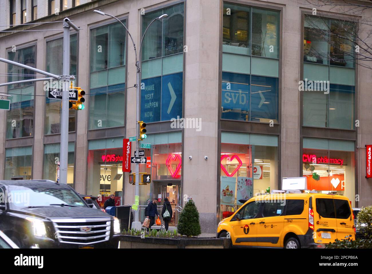 General view of Silicon Valley Bank Office on Park Avenue in New York ...