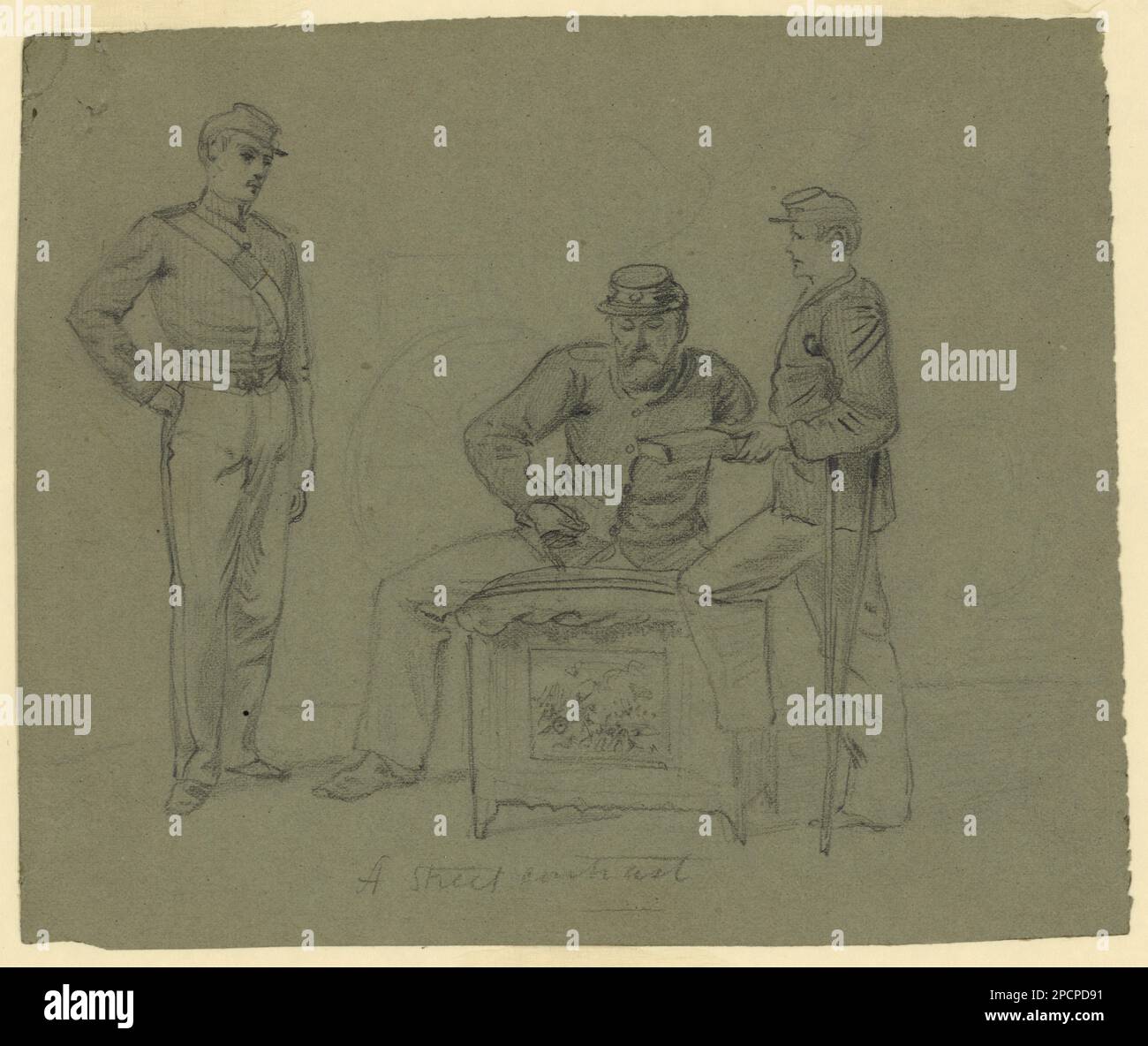 A street contrast. Morgan collection of Civil War drawings. Soldiers ...